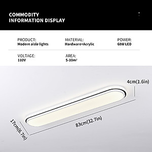 Naroume Modern LED Ceiling Light,32.7" Flush Mount Ceiling Lamp,70W Dimmable Metal Ceiling Chandelier Lighting Fixture for Living Room Bedroom Dining Room Office Hallway Aisle