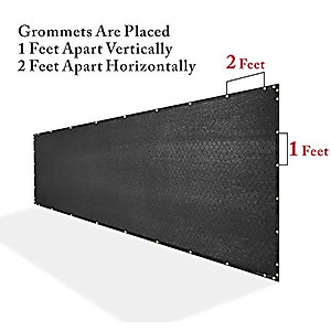 Royal Shade 6' x 50' Black Fence Privacy Screen Cover Windscreen with Heavy Duty Brass Grommets -Cable Zip Ties Include -Make Custom Size