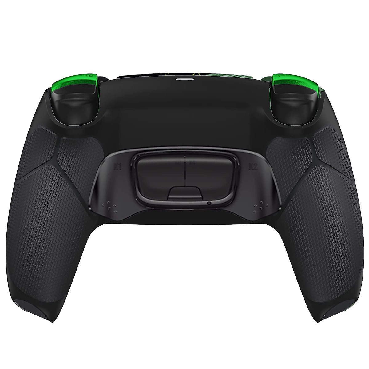 HEXGAMING ULTIMATE 4 Mappable Back Buttons & Replaceable Thumbsticks & Hair Trigger Black Rubberized Grip Compatible with ps5 Pro Custom Controller PC Wireless FPS eSport Gampad - Green Leaves