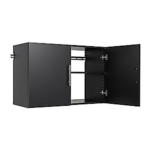 Prepac HangUps Upper Storage Cabinet - Elegant and Spacious Wall Cabinets to Maximize Your Storage, 36" Size, Classic Black Finish
