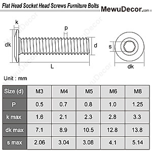 Screw Post Fit for 5/16" (8mm) Hole Dia, Male M6 x 16mm Belt Buckle Binding Bolts Furniture Screws, 304 Stainless Steel 18-8, 10 Sets