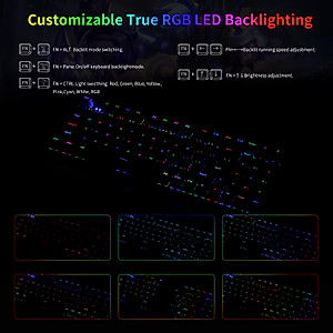 HUO JI E-YOOSO Z-19 Mechanical Gaming Keyboard with Number Pad, True RGB Backlit, 5 Pin Hot Swappable Red Switches, Pro Software Supported, Wired Compact 94 Keys for PC/Computer, Grey Black