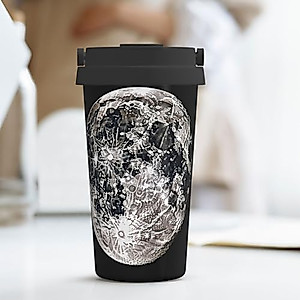 WANGXUEE Night Sky Full Moon Print 500ml Stainless Steel Travel Tumbler Double Wall Vacuum Insulated Coffee Mug