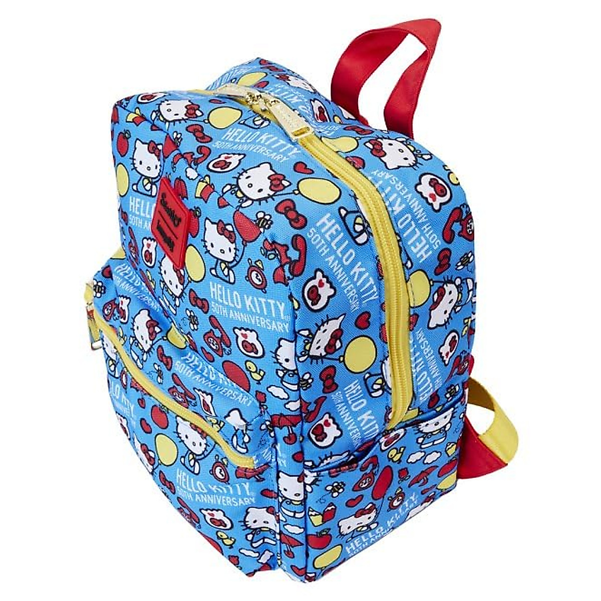 Loungefly Sanrio Hello Kitty 50th Anniversary All Over Print Square Nylon Mini Backpack