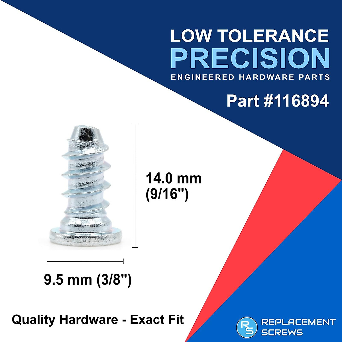 ReplacementScrews Bed Frame Rail Screws Compatible with IKEA Part 116894 (HEMNES, BRIMNES, etc) Euro Screws (Pack of 20)