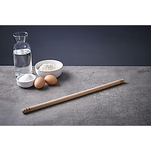 DESTALYA Wood Rolling Pin for Baking | 48 cm Wooden Roller for Dough Pastry Pizza Pasta Bread Cookie Pie Clay | Essential Kitchen Utensil