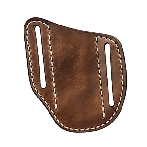 Tourbn Tourbon Leather Pocket Folding Knife Sheath for Belt EDC Holster Man Cross Draw Right Side Carry Open Top Trapper Knives Carrier