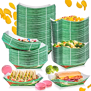 MotBach 120 Pack Baseball Theme Paper Food Boat Trays, Baseball Party Supplies, 2 Lb Disposable Paper Serving Boat Plate Trays for Baseball Birthday Party Decorations Baseball Themed Party Favors