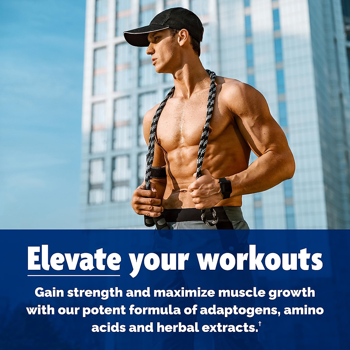 Testosterone Booster Supplement for Men - Male Enhancing Test Boost - Ashwagandha, Tongkat Ali, Rhodiola, Tribulus, Vitamin D3, B6, B12 - Workout, Muscle Builder, Strength, Energy, Performance - 120ct