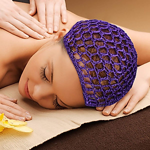 6 Pieces Mesh Crochet Hair Net Rayon Knit Snood Hat Thick Short Women Hairnet Snoods Cover Ornament for Sleeping (Black, Blue, Pink, Purple, Gray, Khaki)