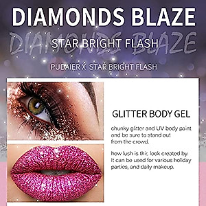 Body Glitter Holographic Glitter Liquid for Festival Make Up,Face Glitter Sequins Chunky for Hair and Eyeshadow Long-Lasting No Glue Needed and Easy to Remove.