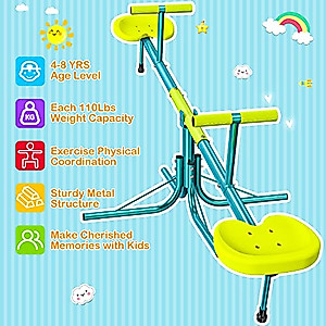 Amictoy Seesaw, Sit and Spin Teeter Totter, 100 Lbs Heavy Duty 2023 Upgraded Model, Kids Outdoor Playground Equipment, Outside Toys Set, Swiveling 360 Degrees Rotating for Kids 4-8 Safety Certified