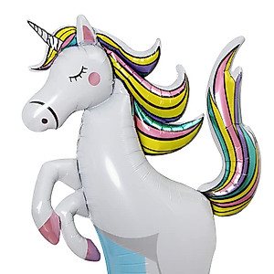 Giant Unicorn Foil Balloon,48" Self Standing 3D Magical Unicorn Party Balloons,Kids Girl Birthday, Baby Shower ,Unicorn Party Decorations