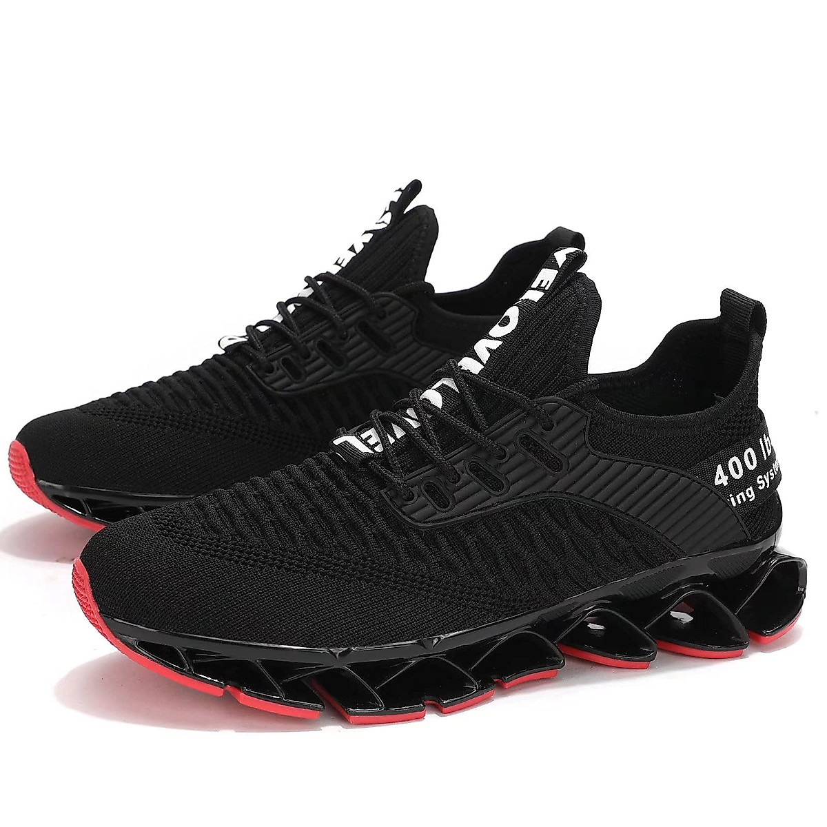Womens Slip on Walking Running Shoes Blade Tennis Casual Fashion Sneakers Comfort Non Slip Work Sport Athletic Trainer Black/Red
