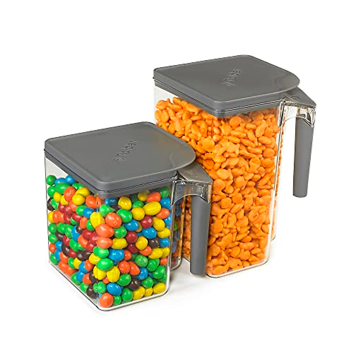 Polder Handle-It Food Grade, BPA Free Storage Canister, Stackable, Secure handle for easy one handed pour (1 Small (2.75-QT), 2 Large (4-QT))