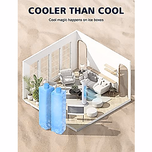 3-In-1 Evaporative Air Cooler, 1S Cooling Fan w/Remote Control & 65dB, Portable Room Cooler w/Cooling Mode, 60° Oscillation Evaporative Cooler, Air Conditioner Portable for Room Office, 4 Ice Packs