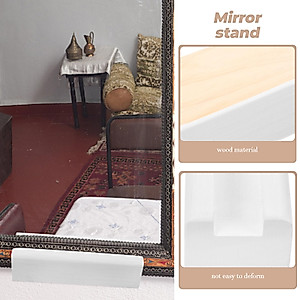 Cabilock Full Length Mirror Stand, Floor Mirror Wooden Support Full Body Mirror Holder 25CM Floor Mirror Base Bracket Wood Display Artwork Rack