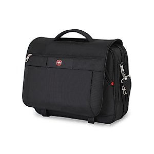 Swiss Gear SA8733 Black TSA Friendly ScanSmart Laptop Messenger Bag - Fits Most 15 Inch Laptops amd Tablets