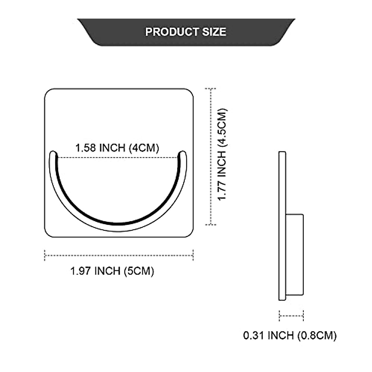 LADYMOON Adhesive Shower Curtain Rod Holder No Drilling,Set of 4,Curtain Rod Bracket Also Be Used of Shower Rods for Bathroom(Rod Not Included)