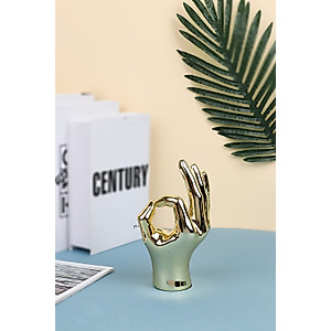 Gothic Home Decor Bookshelf Decorative Objects, Black Skeleton Finger Statues Morden Accents Aesthetic Room Accessories, Knick Knacks Home Decor for Shelves