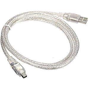 USB 2.0 Male to IEEE 1394 Mini 4Pin Male iLink Firewire DV Adapter Cord Cable Compatible with Sony DV