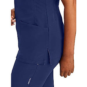 Healing Hands Scrubs top for Women 3 Pocket Zipper Y-Neck Women's Scrub Top Light Breathable Stretch Fabric 2254 Sonia HH360 Navy 2XL