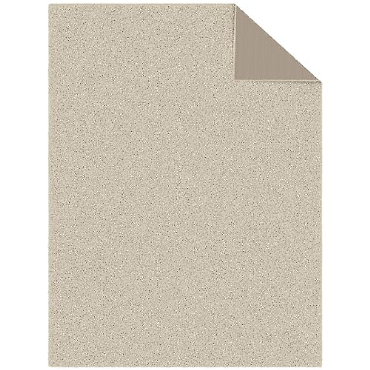 Ottomanson Indoor Solid Shag Design Rubber Back 5x7 Soft Pile Shag Area Rug for Bedroom, Living Room, Dining Room, Office, 5' x 7', Cream