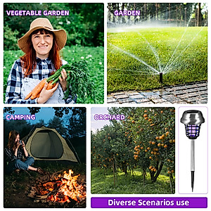 Jahy2Tech Solar Bug Zapper Outdoor Mosquito Zapper 2 in 1 Mosquito Killer Lamp Purple & White Light for Patio Yard Garden Pathway Insect Mosquito Repellent (4)