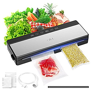 Vacuum Sealer Machine for Food Saver, Full Automatic Food Sealer With Built-in Cutter &Vacuum Sealers Bags, Food Preservation Dry/Moist/External Vacuum System Modes for All Saving Needs Starter Kit