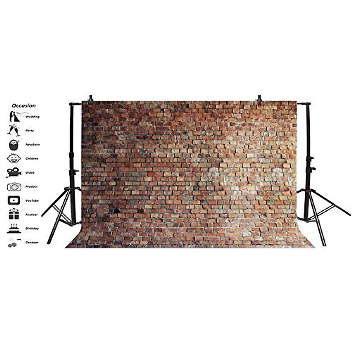 LFEEY 10x8ft Vintage Red Brick Wall Photo Backdrop Newborn Baby Girls Adults Portrait Photography Background Wallpaper Photo Studio Props