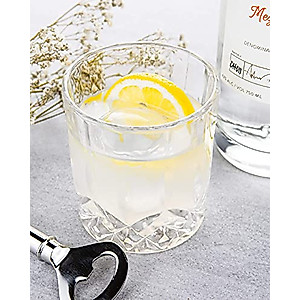 LEMONSODA Crystal Cut Old Fashioned Whiskey Glasses - 10oz Ultra-Clear Premium Lead-Free Crystal Glass Tumbler For Drinking Bourbon, Scotch, Cocktails (Set of 4)