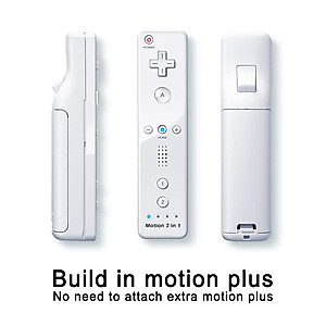 MOLICUI Wii Controller Motion Plus with Nunchuck，Wii Remote Controller Compatible with Nintendo Wii/Wii U with Wrist Strap and Case,White