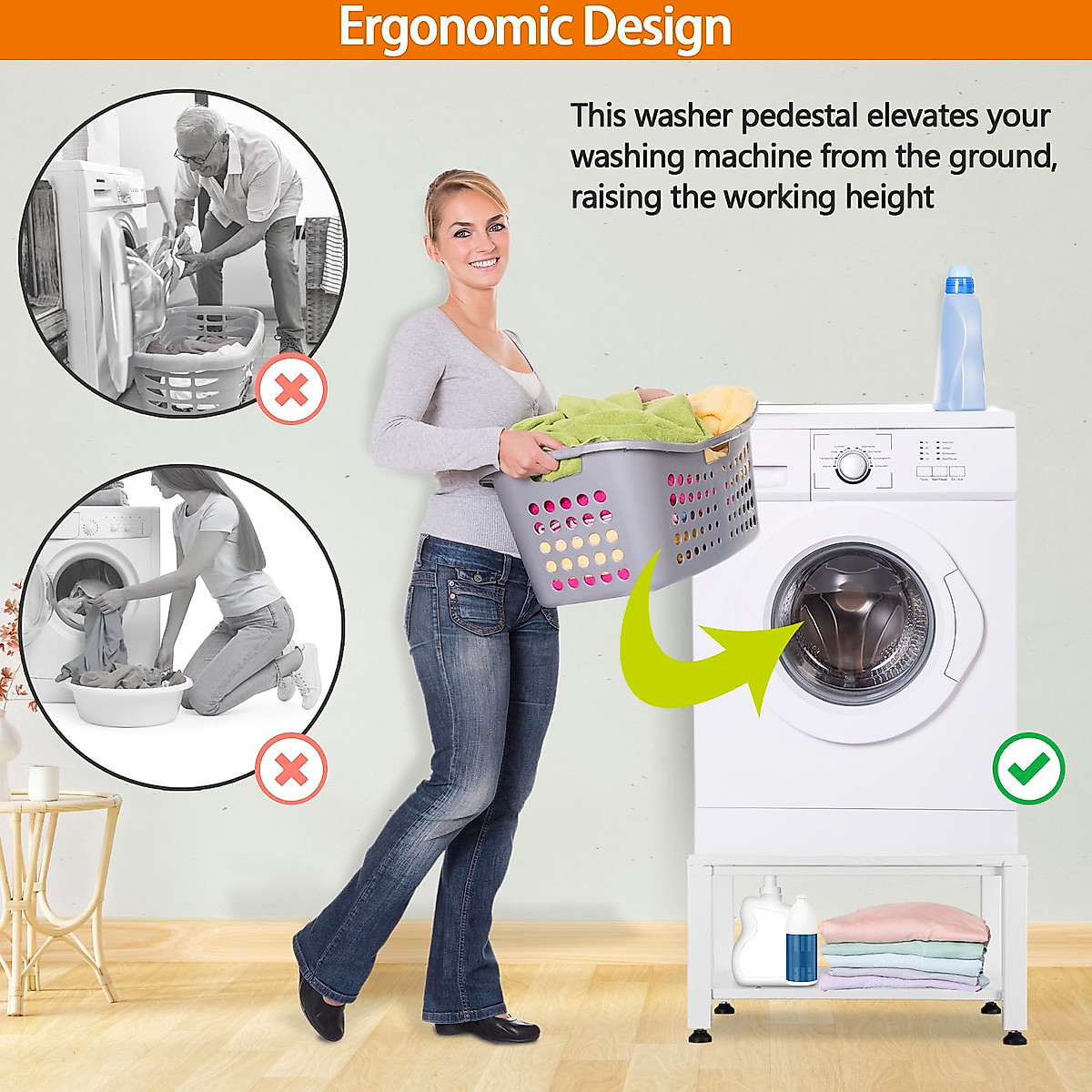 Talustool Premium Washer and Dryer Pedestal Stand Metal Steel Washing Machine Base Heavy Duty Universal Fit 700lbs Capacity Washer Dryer Stand 29 x 29 x 15 Inch