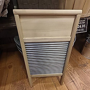 Lehman's Rub A Dub Mini Laundry Clothes Washboard Tin Spiral Crimp Wood Frame