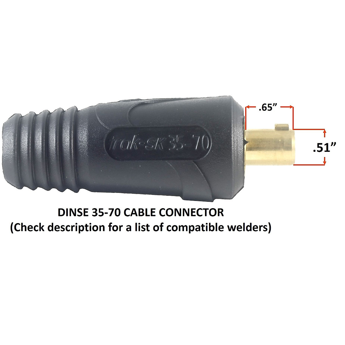 200 Amp Welding Leads Assembly Set - Dinse 35-70 Connector - #2 AWG Cable (25 FEET Each Lead)