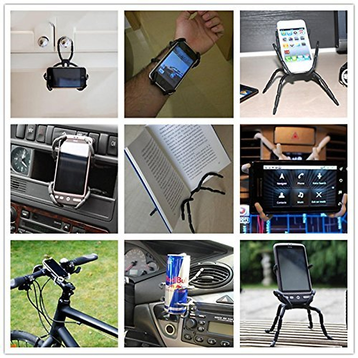 Rienar Multi-Function Portable Spider Flexible Grip Holder for Smartphones and Tablets