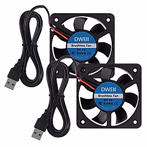 DWEII 2-Pack 50mm Fan 5V USB Brushless DC Cooling Fan, 5V Brushless DC Cooling Fan for Projector Humidifier Aromatherapy Small Appliances Series Replacement