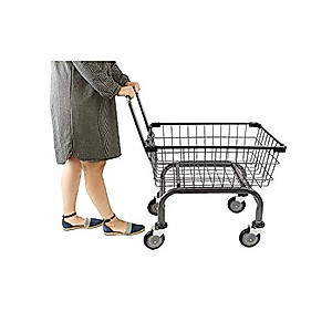 Cart&Supply 1.8 bu Household & Commercial Charcoal Grey Cart with U- Handle (Black)