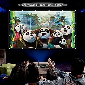 Projection Screen 120 Inch 16:9 HD Foldable Anti-Crease Portable Outdoor Indoor Projector Movies Screen Wall Mount for Home Theater Support Front and Rear Projection
