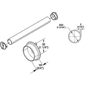 Matte Brass One Pair 1 5/16 Inch Diameter Round Wardrobe Closet Rod End Support Flanges - One Open and One Closed Caps with Installation Screws