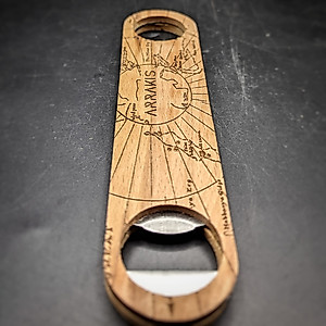 MAP OF ARRAKIS Engraved Wood Bottle Opener | Inspired by Sandworms and Muad'dib | Double Sided Engraving | Great Atreides Gift Idea!