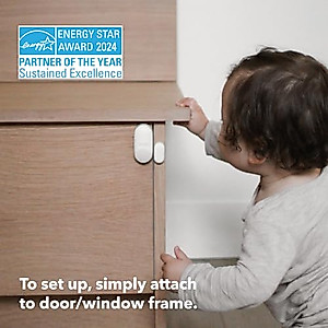 ecobee Smart Sensor for Doors & Windows 2 Pack - Wifi Contact Sensor for Home Security, Energy Savings - Compatible with Smart Thermostats - Temperature sensor, white