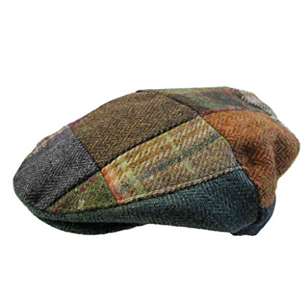 Biddy Murphy Irish Hats for Men Men's Flat Irish Hat Patchwork 100% Wool Made in Ireland Medium Multicolor