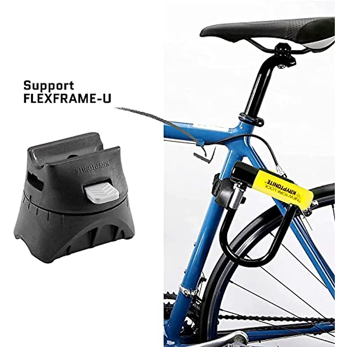 Kryptonite New York Standard Bike U-Lock, Heavy Duty Anti-Theft Bicycle U Lock Sold Secure Gold, 16mm Shackle with Mounting Bracket and Keys, Ultimate Security Lock for Bicycles E-Bikes Scooters