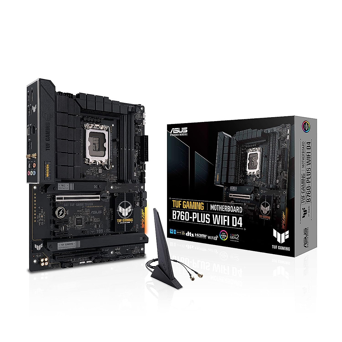 ASUS TUF GAMING B760-PLUS WIFI D4 Intel(13th and 12th Gen) LGA 1700 ATX motherboard,PCIe 5.0,3xPCIe 4.0 M.2 slots,DDR4,2.5Gb LAN,USB 3.2 Gen 2x2 Type-C,front USB 3.2 Gen 2 Type-C®, Thunderbolt(USB4®)