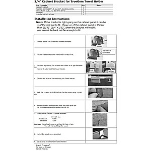 TrueGem 3/4" Cabinet Bracket Kitchen Dish Towel Holder