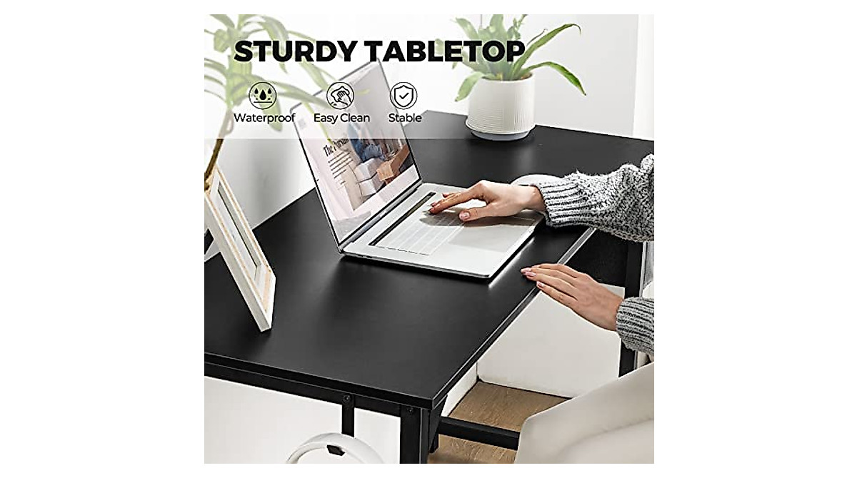 Small Home Office Desk 30 Inch - Sturdy Compact Study Table with Storage