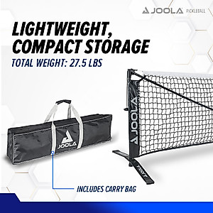 JOOLA Symmetry Portable Pickleball Net - Regulation Size Indoor & Outdoor Net - Easily Set up Your Pickleball Court, 3 Minute Assembly - Tension Lock System for Height Accuracy - 22ft Length