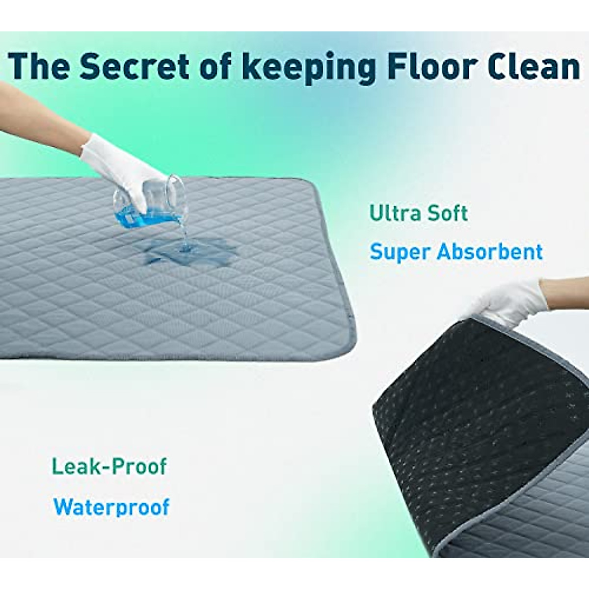 Eterish Reusable Washable Pee Pads for Dogs Extra Large 72'' x 72'' 1 Pack, Absorbent Pet Puppy Dog Training Pads Non-Slip, Waterproof Whelping Potty Pads for Dogs Leak-Proof