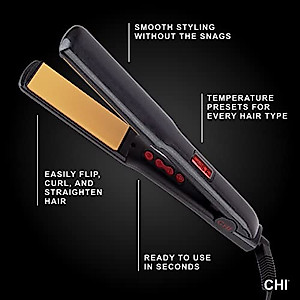 CHI G2 Digital Flat Iron, Straightening Hairstyling Iron For Smooth, Silky Hair, Titanium Infused Ceramic 1" Plates